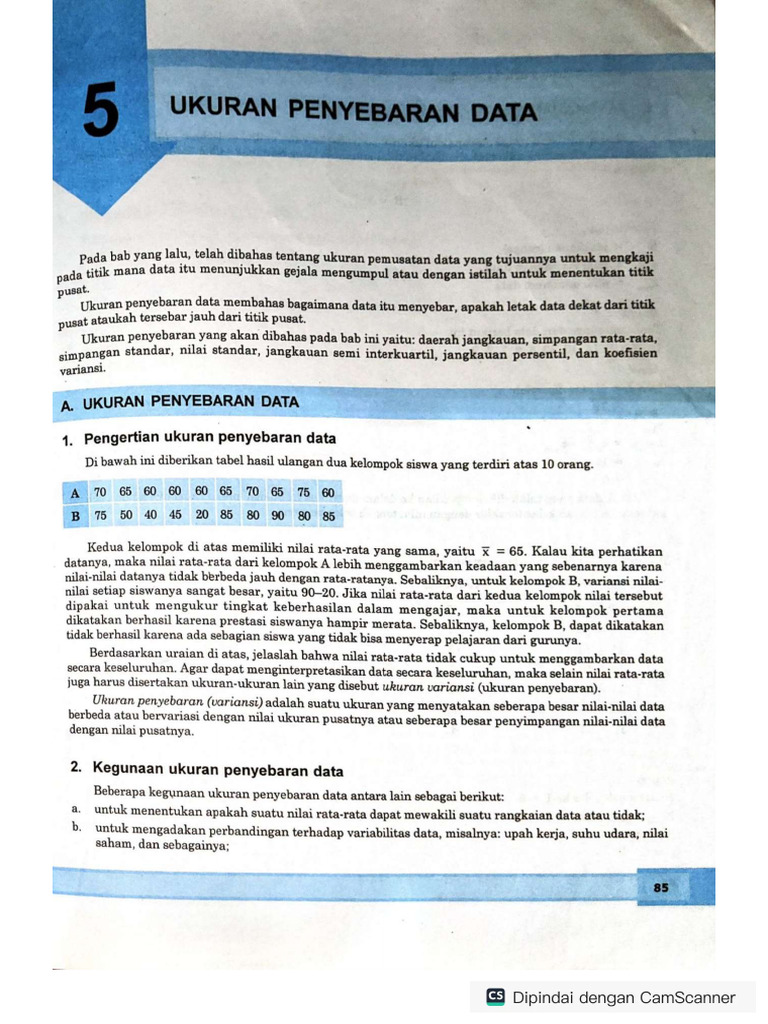 Ukuran Penyebaran Data | PDF