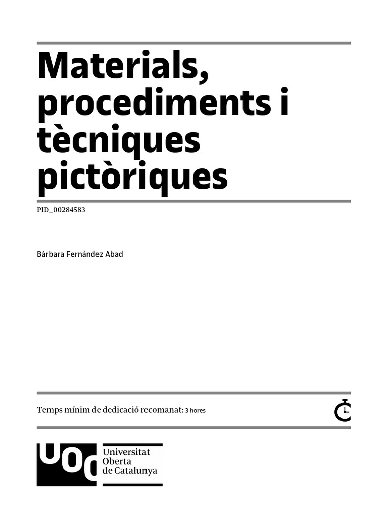 FERNÁNDEZ Abad, Bárbara - Materials, Procediments I Tècniques ...
