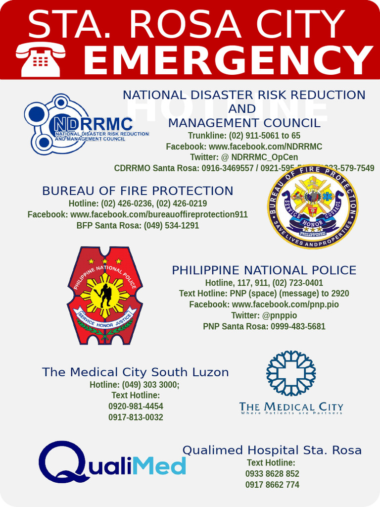 Sta. Rosa Emergency Hotlines Guide | PDF
