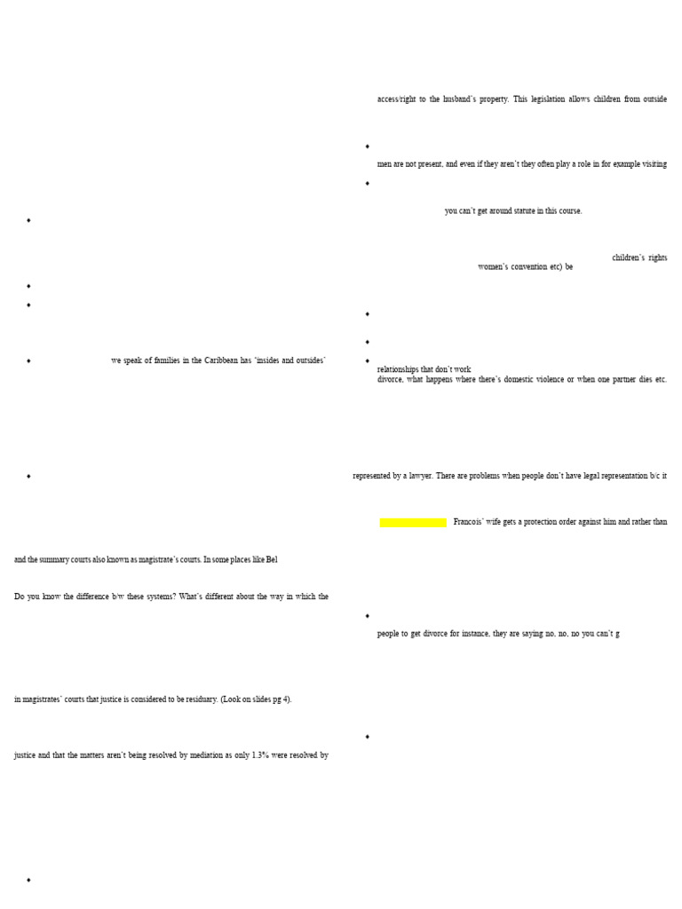 Notes From Worksheet 1 - 7 Compiled | PDF | Marriage | Divorce