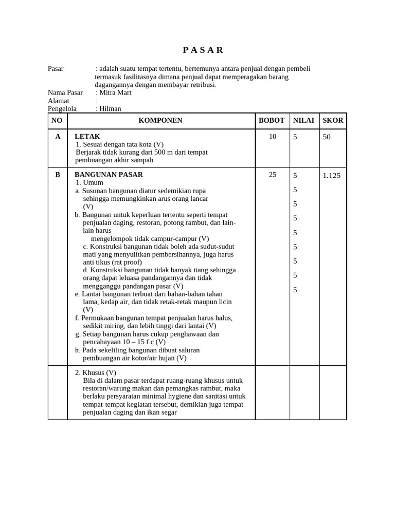 Form Pasar Flamboyan STTU P | PDF