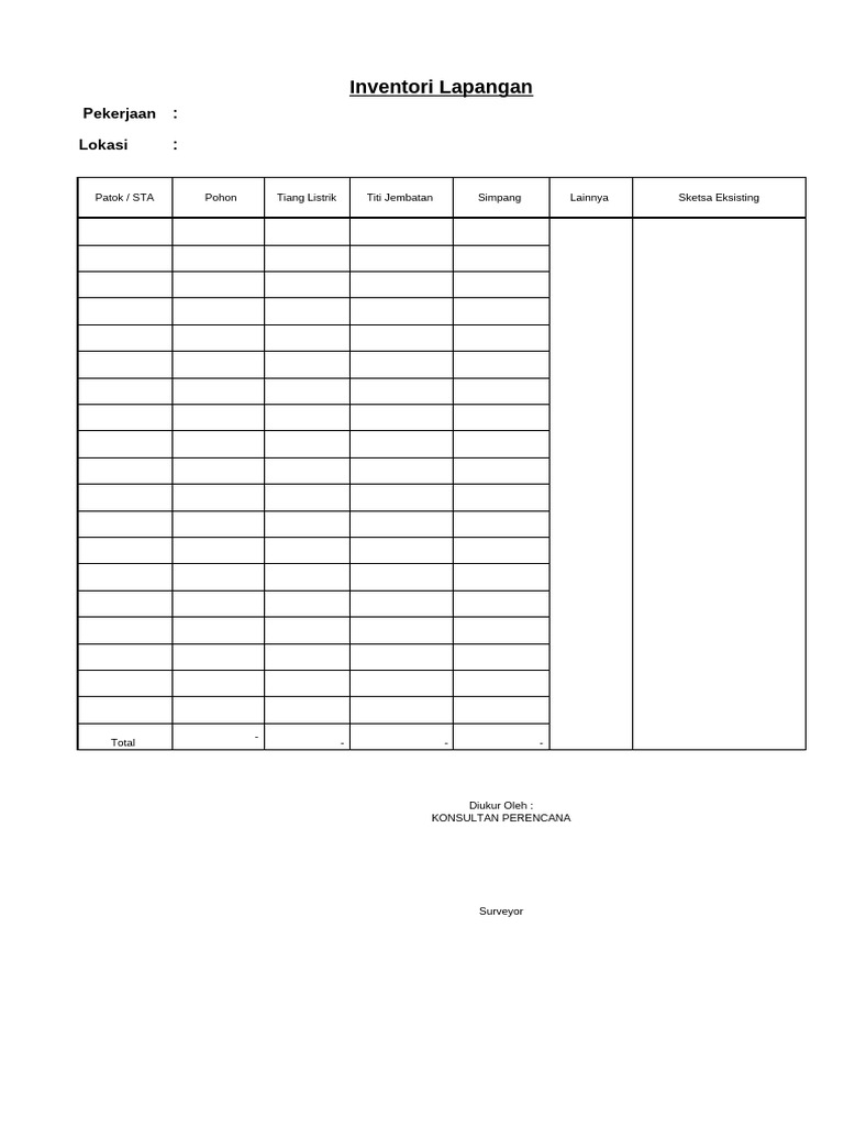 Kertas Data Survey Lapangan 23 | PDF