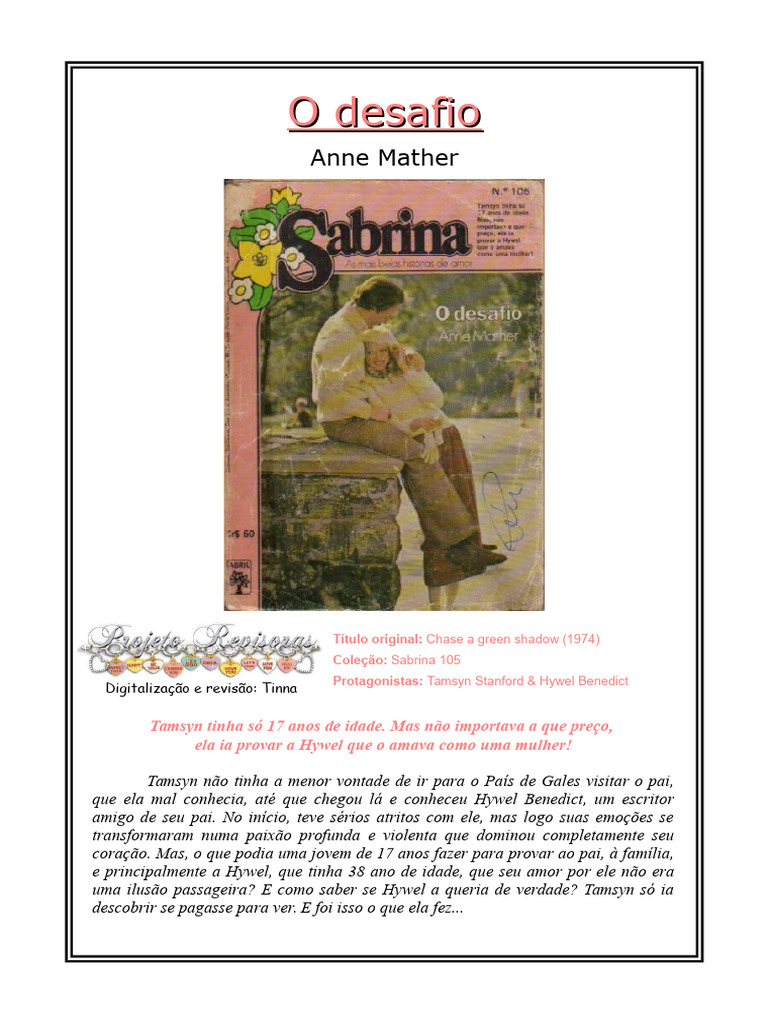 Anne Mather - o Desafio - Série Sabrina 105 | PDF | Mistério, Suspense ...