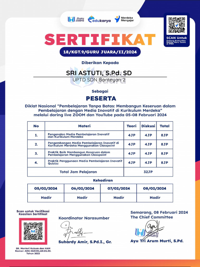Sertifikat - Gurujuara | PDF | Computers