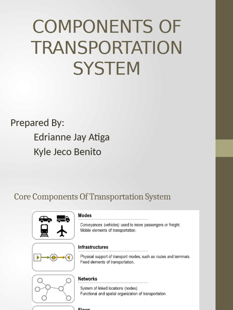 COMPONENTS OF TRANSPORTATION SYSTEM | PDF | Transport | Train Station
