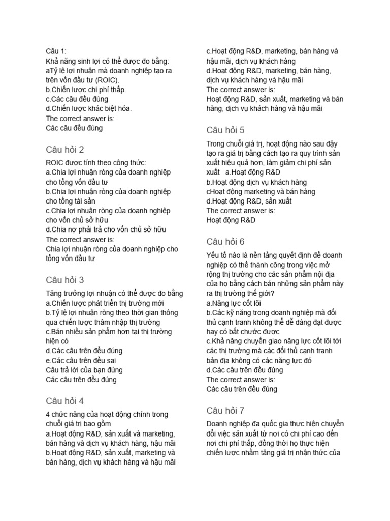 Trac Nghiem QTKDQT | PDF