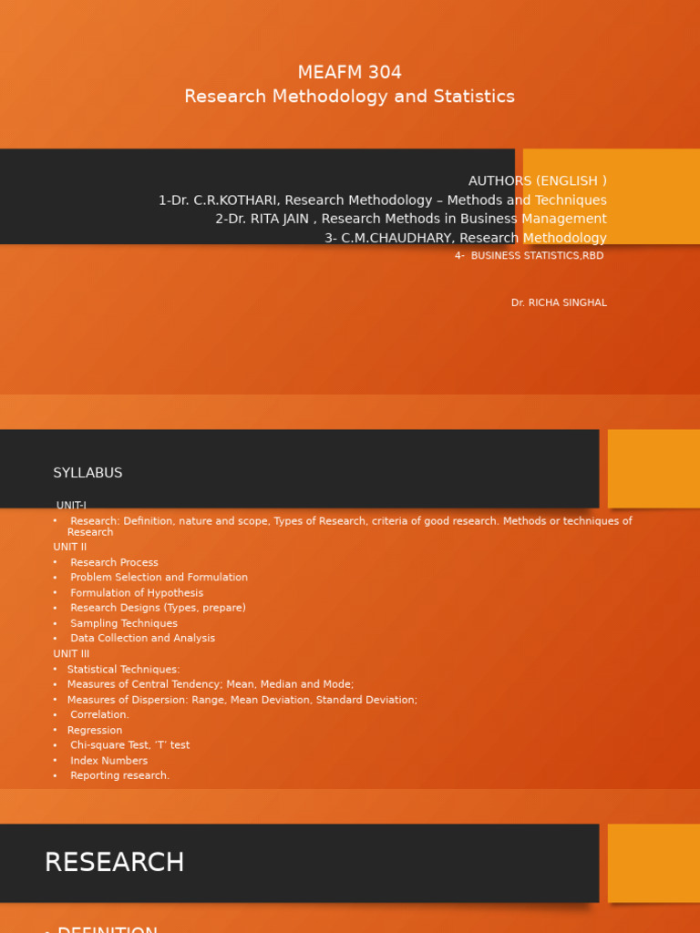 Research Methodology Overview | PDF | Statistics | Hypothesis