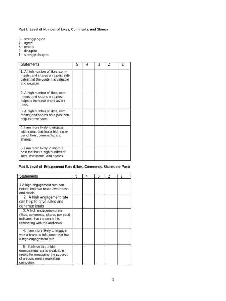 Survey Questionnaire | PDF
