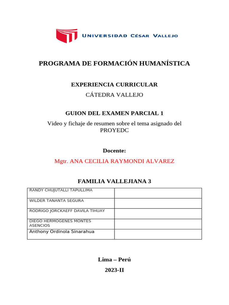 Examen Parcial: Vida y Obra de Vallejo | PDF | Iniciativa empresarial