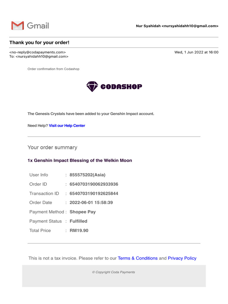 Receipt Coda | PDF