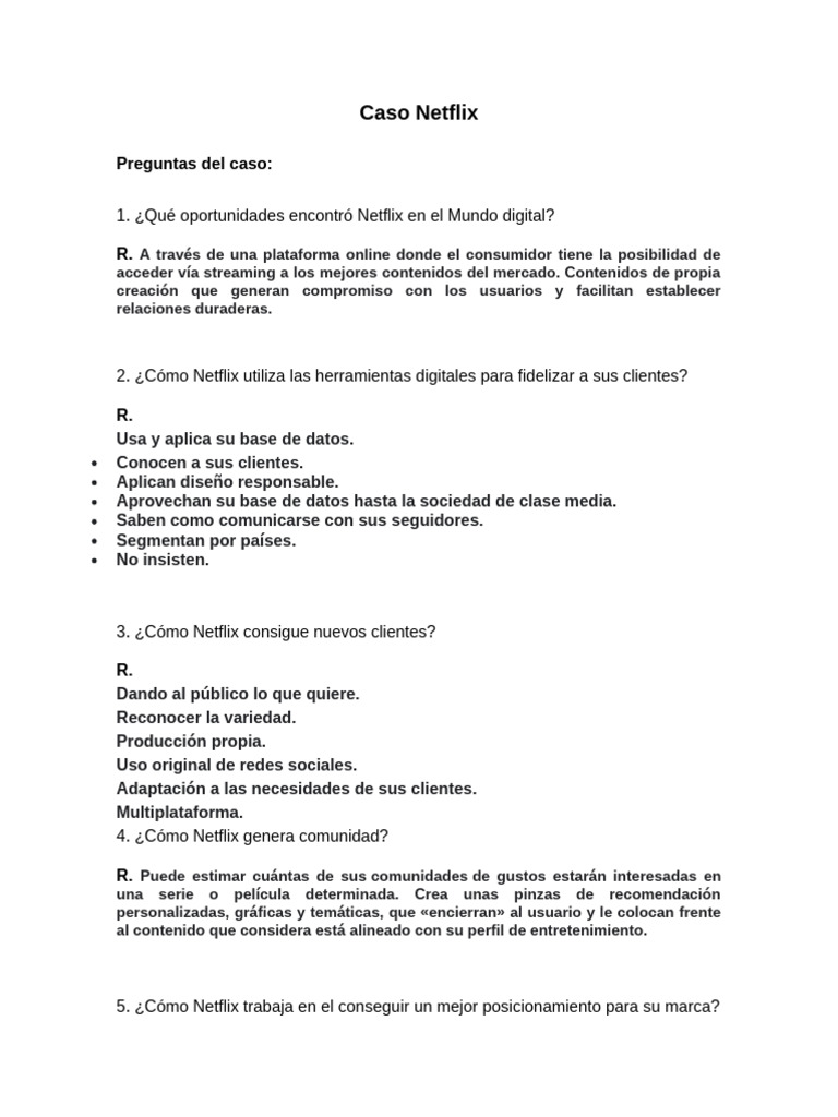 MERCADOTECNIA TAREA Caso Netflix | PDF