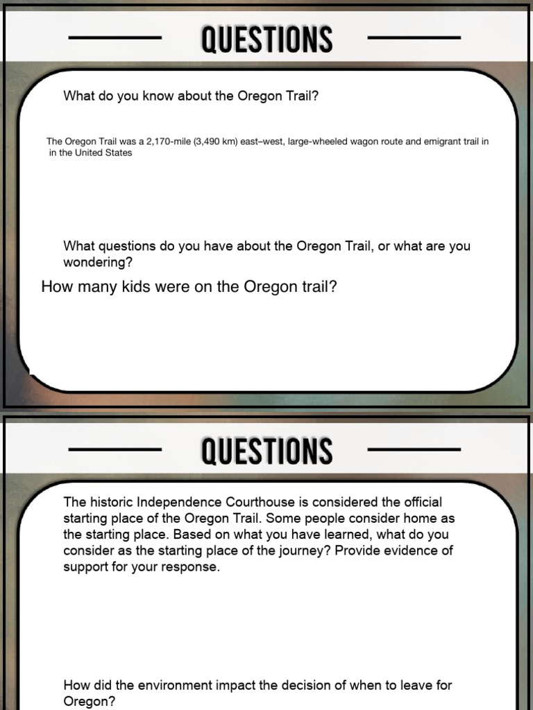 Exploring the Oregon Trail Experience | PDF | Oregon Trail