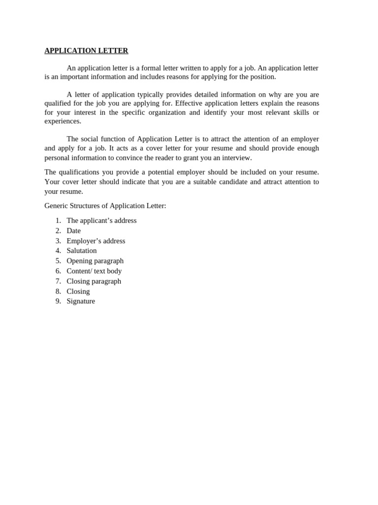 Application Letter Xii | PDF | Résumé