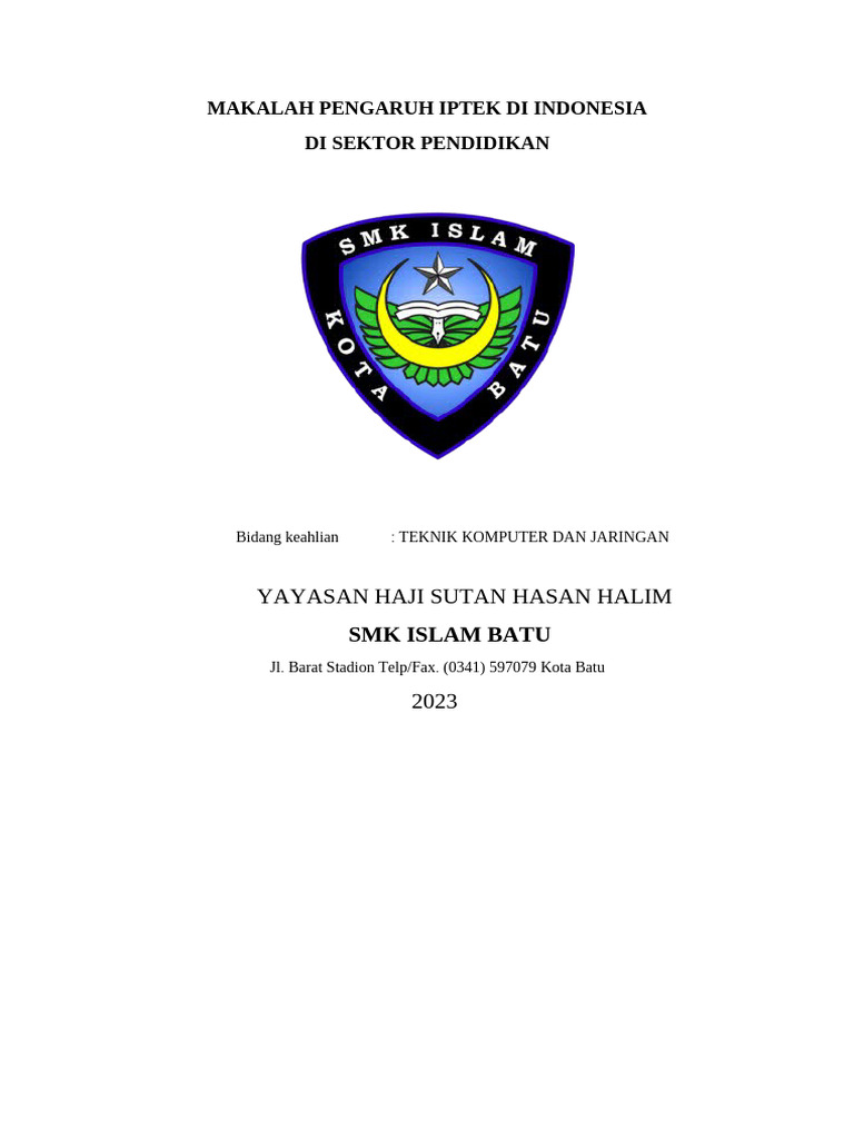 Makalah Pengaruh Iptek Bagi Pendidikan Indonesia | PDF