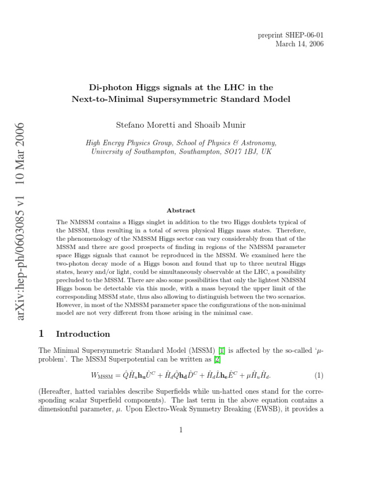 Stefano Moretti and Shoaib Munir - Di-Photon Higgs Signals at The LHC in The Next-to-Minimal ...