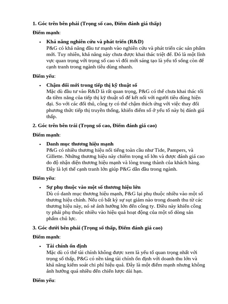 MINI-CASE ON PROCTER & GAMBLE (P&G) COMPANY-Nguyễn Thị Điệp K21QT | PDF