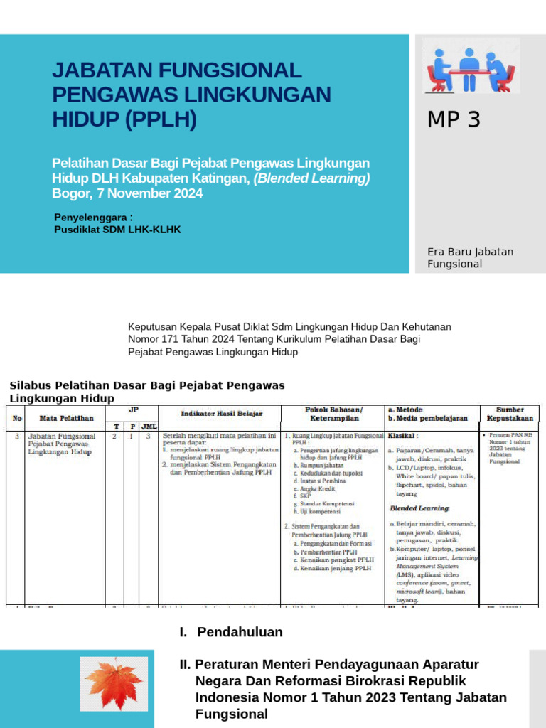 Mp3 Jabatan Fungsional-Pplh Angkatan 5-Tgl 7 Nov 2024-Revisi | PDF