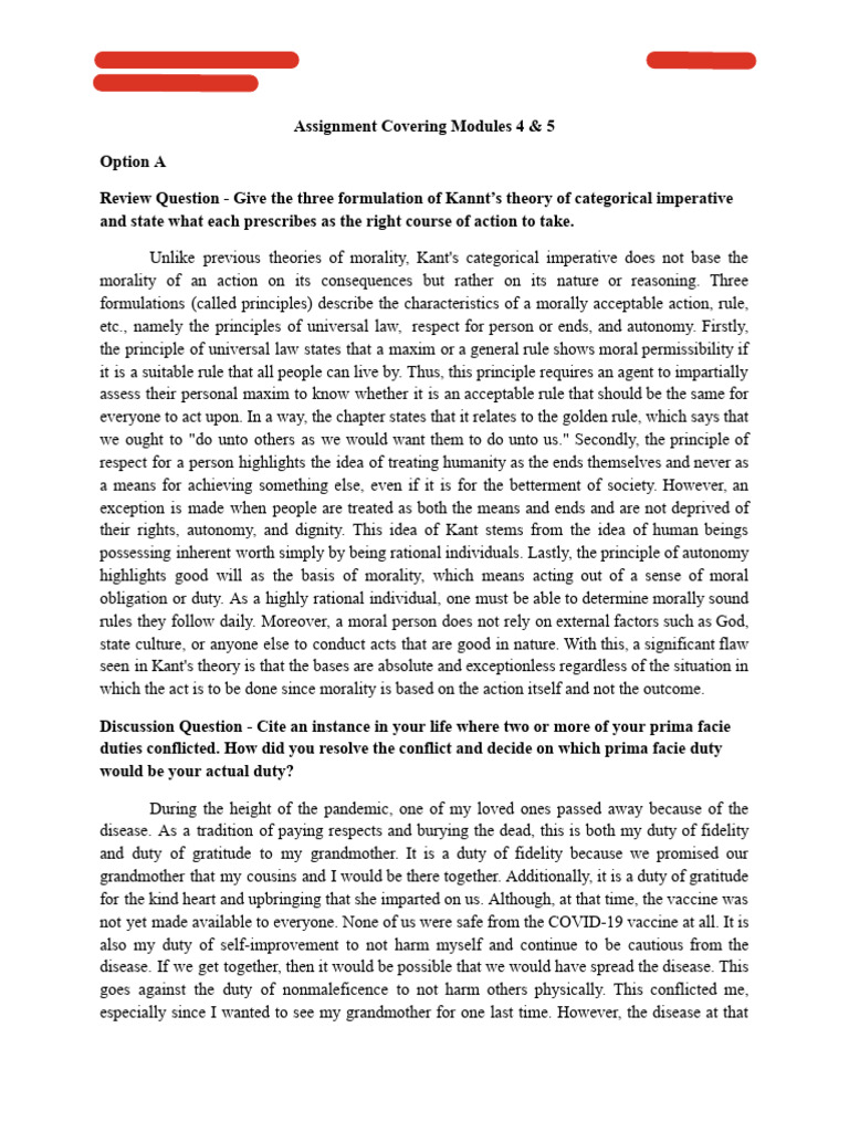 (GEETHIC) Assignment Covering Modules 4 & 5 - Scribd | PDF | Morality | Social Psychology