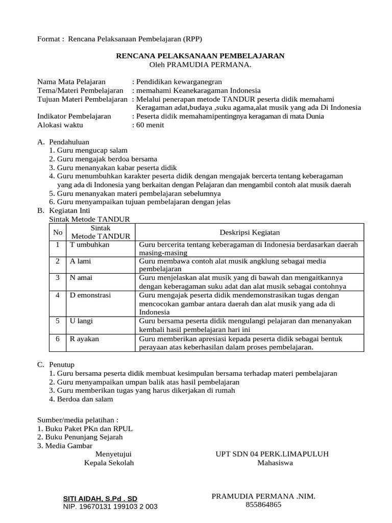 Pembelajaran Tandur | PDF