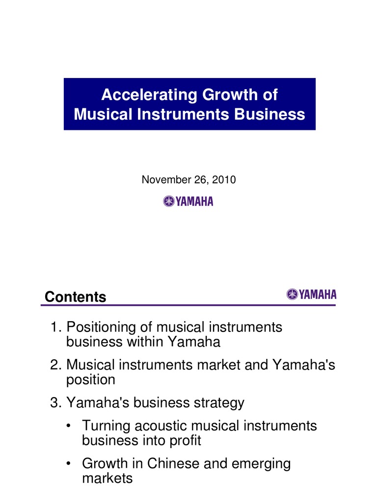 Yamaha - Musicial Instrument Plan 2013 | PDF | Emerging Markets ...