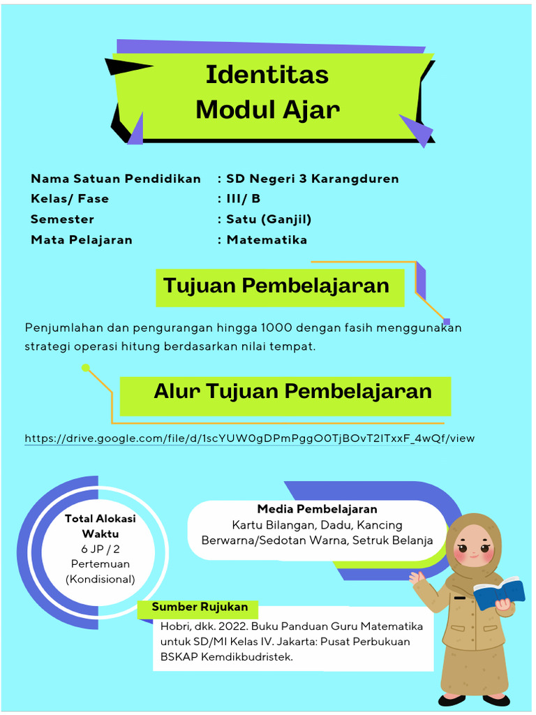 Modul Ajar - Nilai Tempat Bilangan - Hal1 | PDF