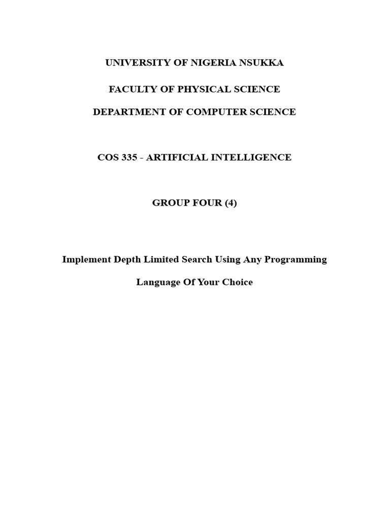Depth Limited Search Implementation Guide | PDF | Computer Programming ...