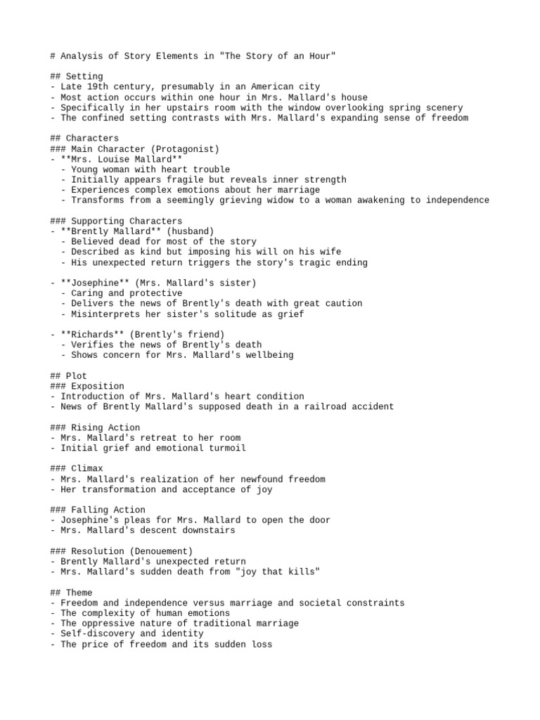 Story Elements Analysis | PDF