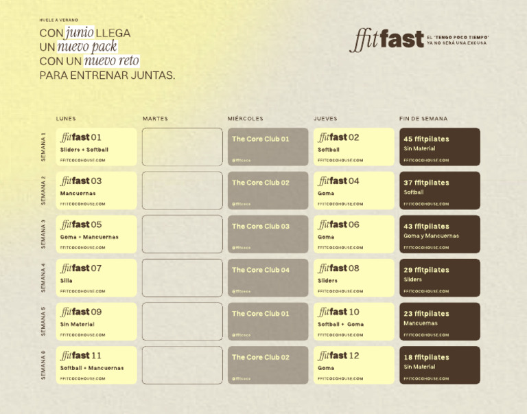 Calendario Entrenos Ffitfast | PDF