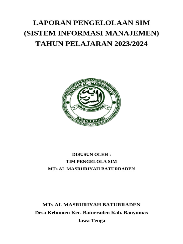 Laporan Pengelolaan Sim | PDF | Komputer