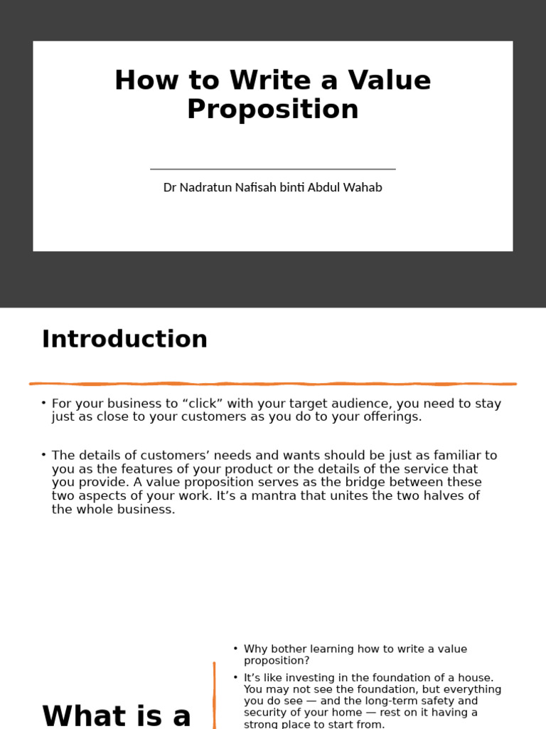 How To Write A Value Proposition2 | PDF | Marketing | Business