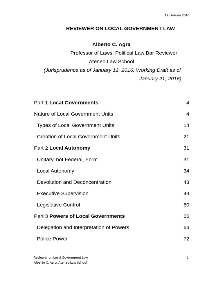 Local Government Law Overview | PDF | Governance | Justice