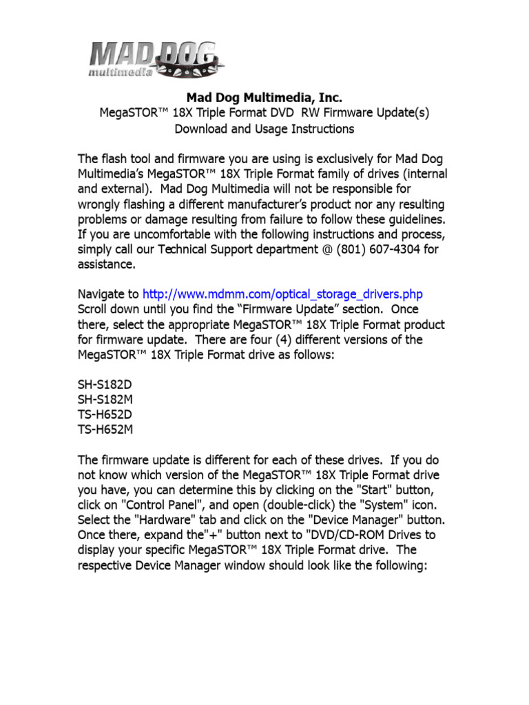 MegaSTOR 18X Triple Format FW Upgrade | PDF | Microsoft Windows | Computing Platforms