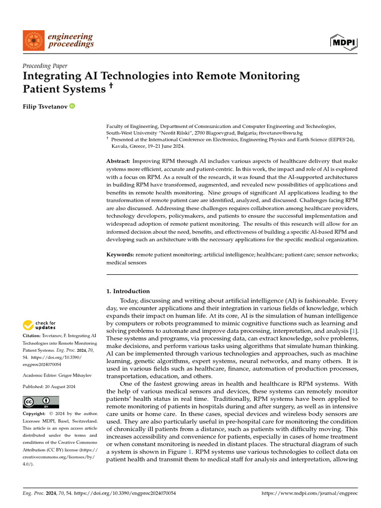 Integrating AI Technologies Into Remote Monitoring Patient Systems ...