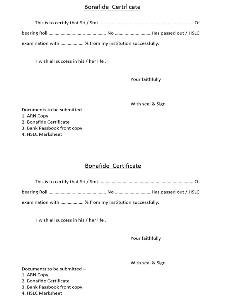 Bonafide Certificate | PDF