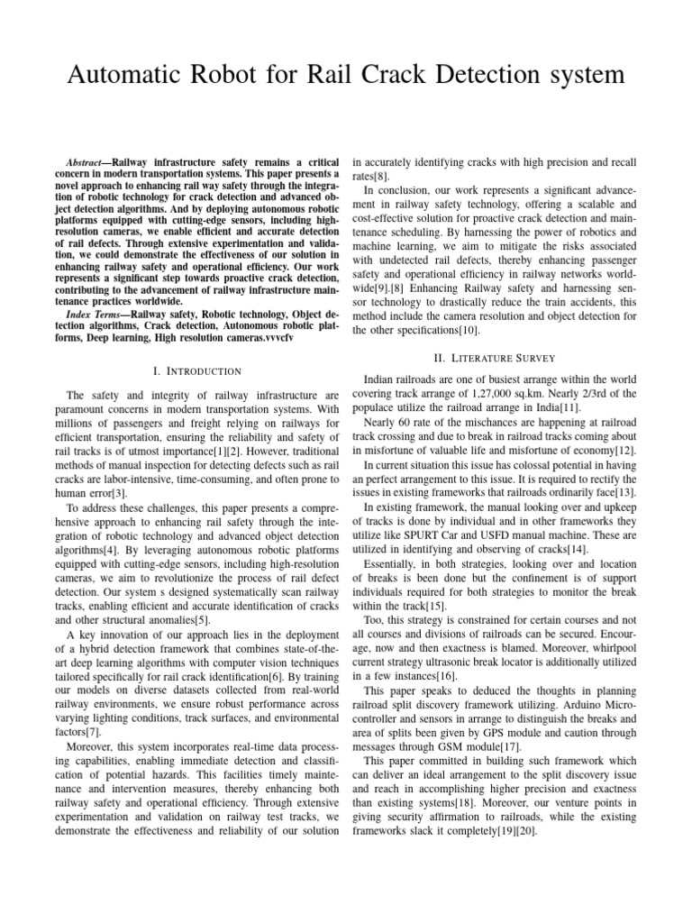 Automatic Robot For Rail Crack Detection Systems | PDF | Robotics | Infrared