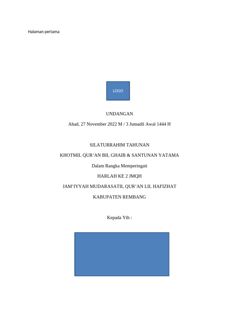 Konsep Undangan Harlah | PDF