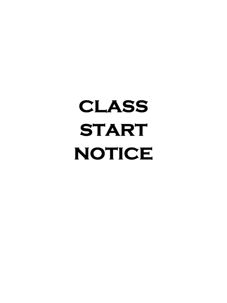 Class Start | PDF