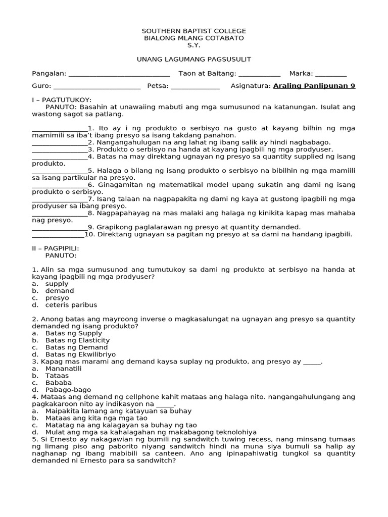 Template Summative-Test | PDF