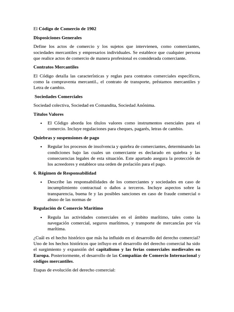 El Código de Comercio de 1902 | PDF | Bancarrota | Comercio