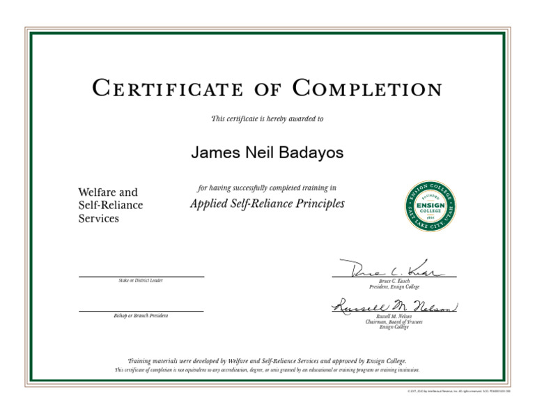 Completion Certificates - 59282 | PDF