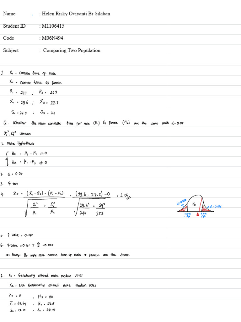 Comparing Two Population | PDF