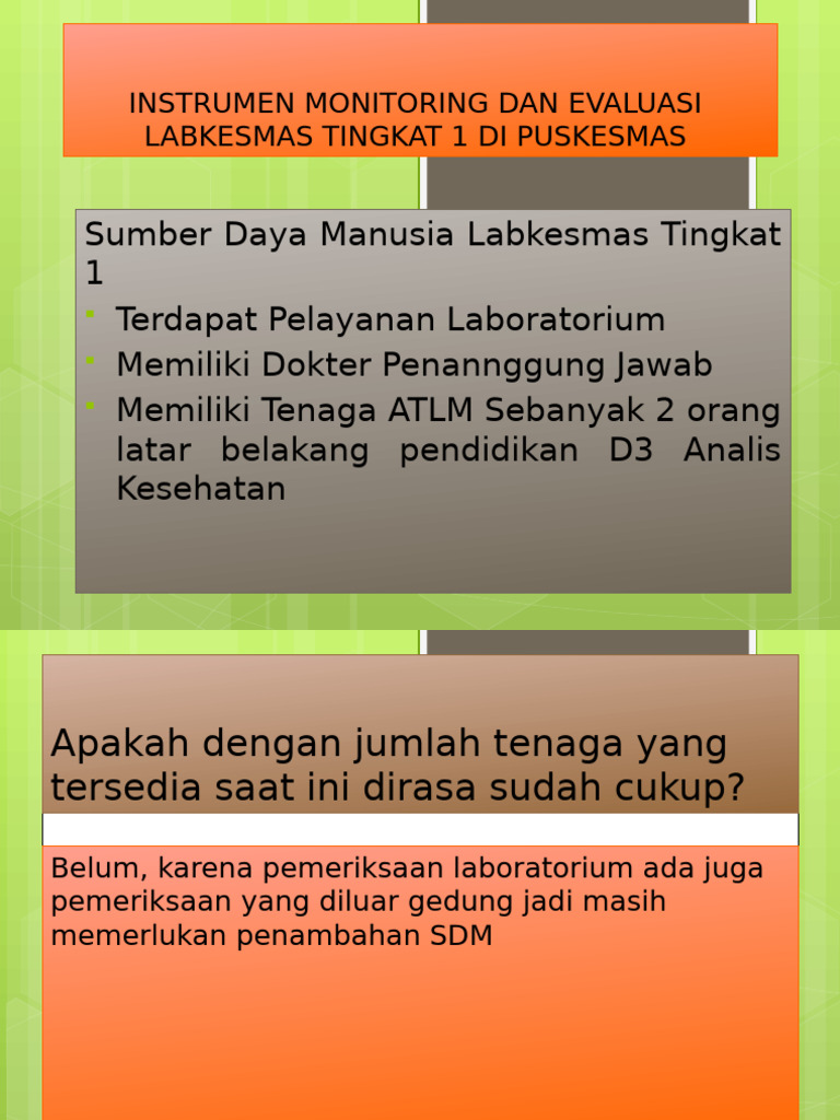 Power Poin Instrumen Monitoring Dan Evaluasi Labkesmas Tingkat 1 | PDF | Pengembangan Diri ...
