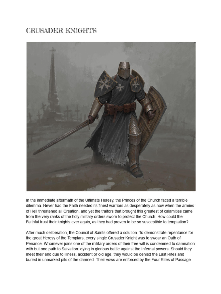 Crusader Knights (Trench Crusade) | PDF | Heresy | Crusades