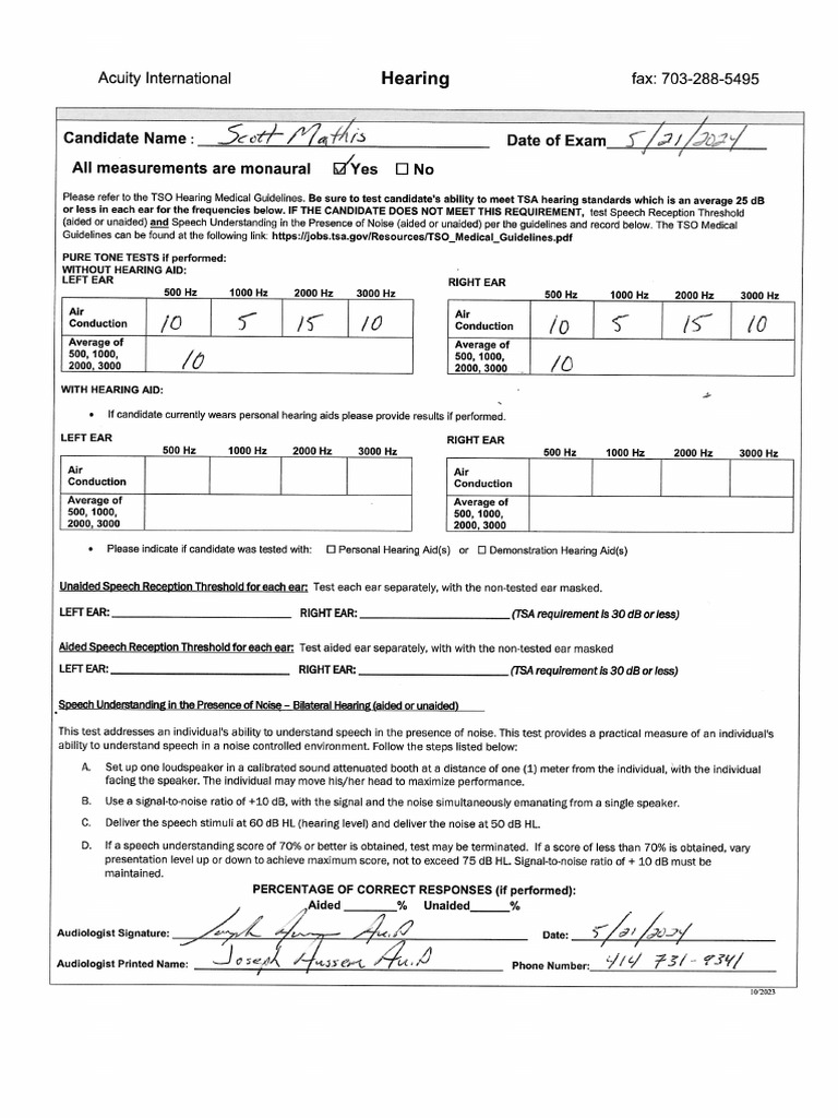 SM Hearing Screening | PDF