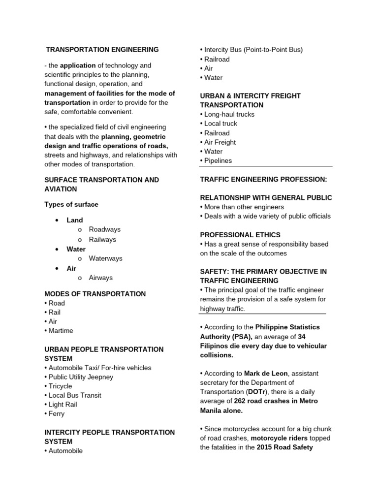 Traffic Engineering Essentials | PDF | Transport | Road