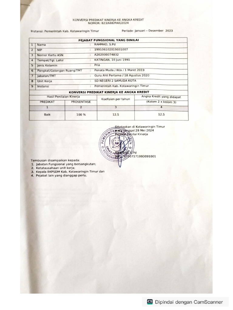 Konversi Predikat Kinerja | PDF