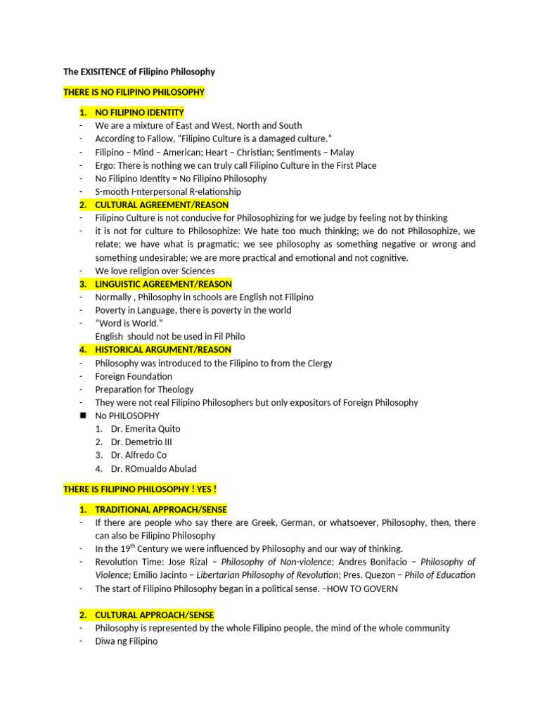 Filipino Philosophy: Identity and Culture | PDF | Social Science ...