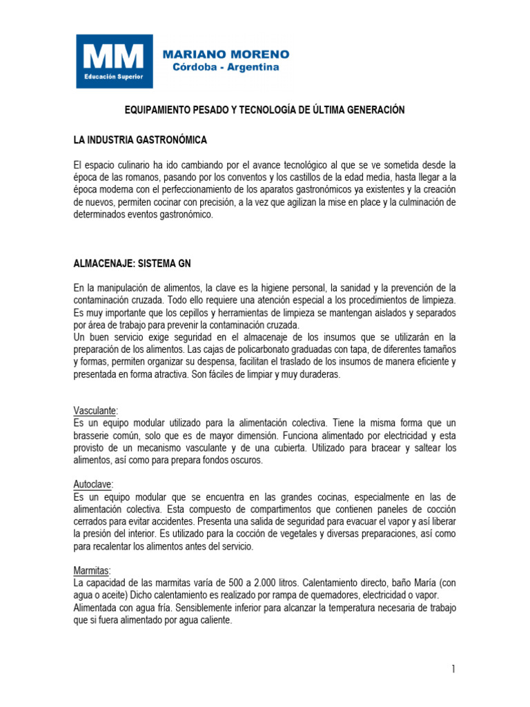 Nuevas Tecnolog-As EQUIPAMIENTO PESADO Y TECNOLOG-A DE - LTIMA GENERACI-N 5 | PDF | Alimentos ...