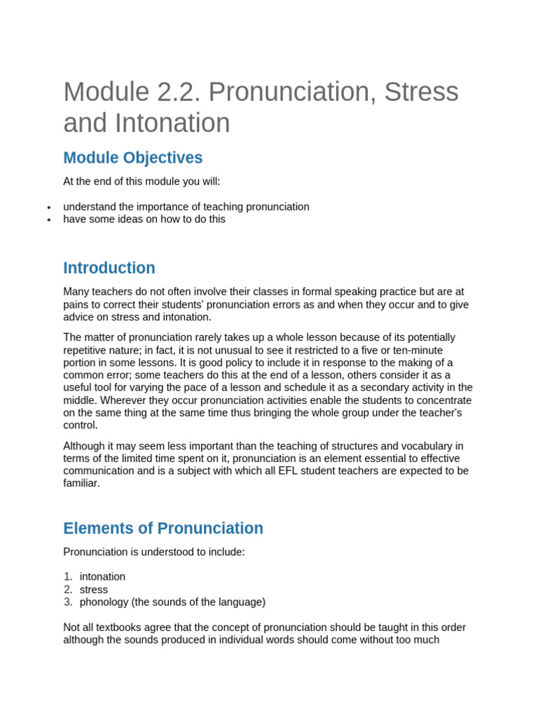 EFL Teachers' Pronunciation Guide | PDF | Stress (Linguistics) | Vowel