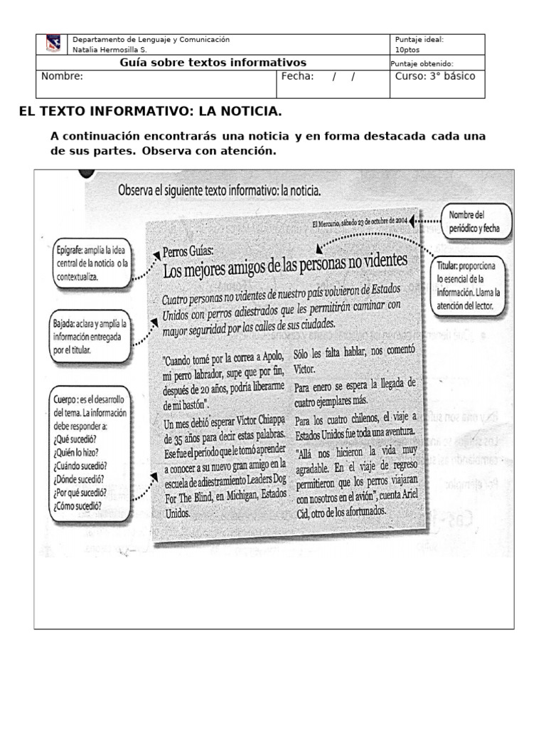 Texto Informativo La Noticia